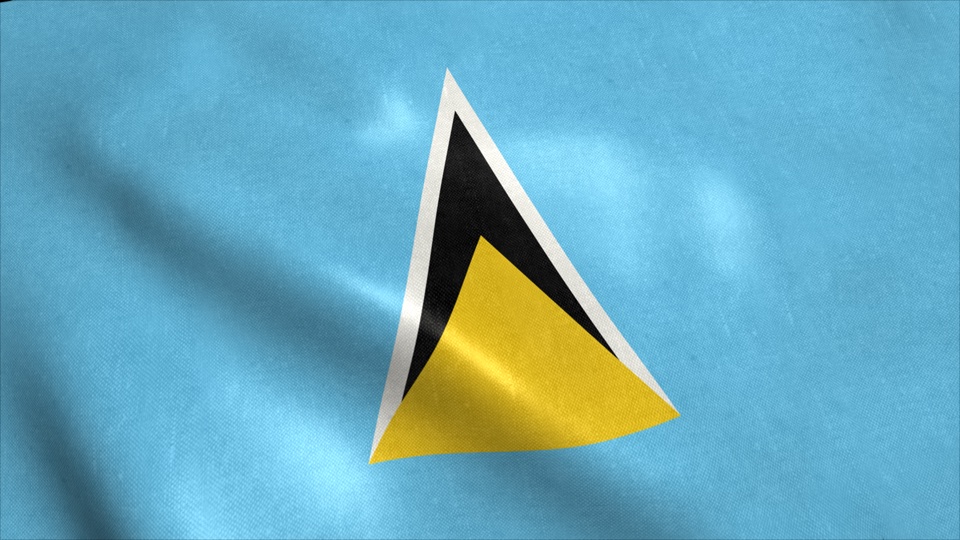 Saint Lucia Animated Flag – Revolt 3D – Stock HDRI – 3D – Video